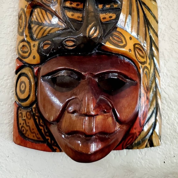 Mayan Wood Mask - Etsy