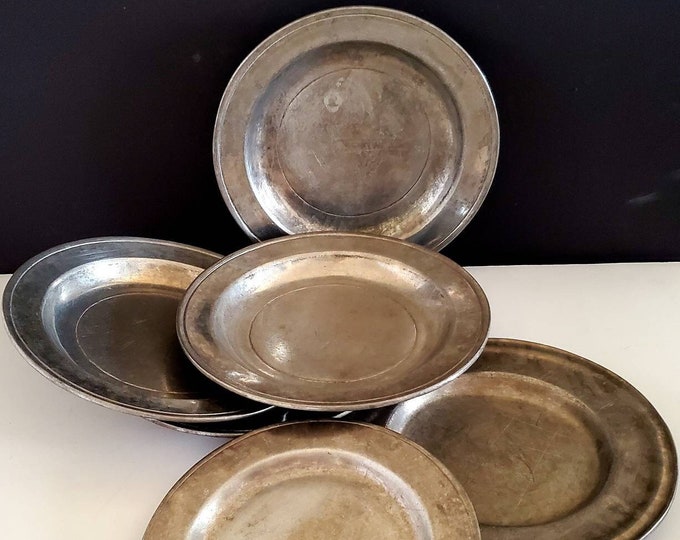 Vintage Wilton Columbia PA Pewter Plates Set/6 - Etsy