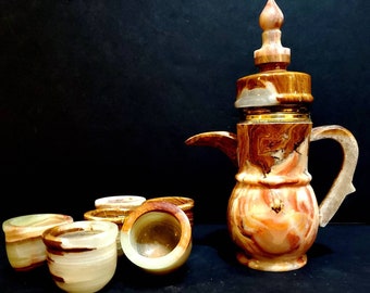 Vintage Onyx Tea Set - Etsy
