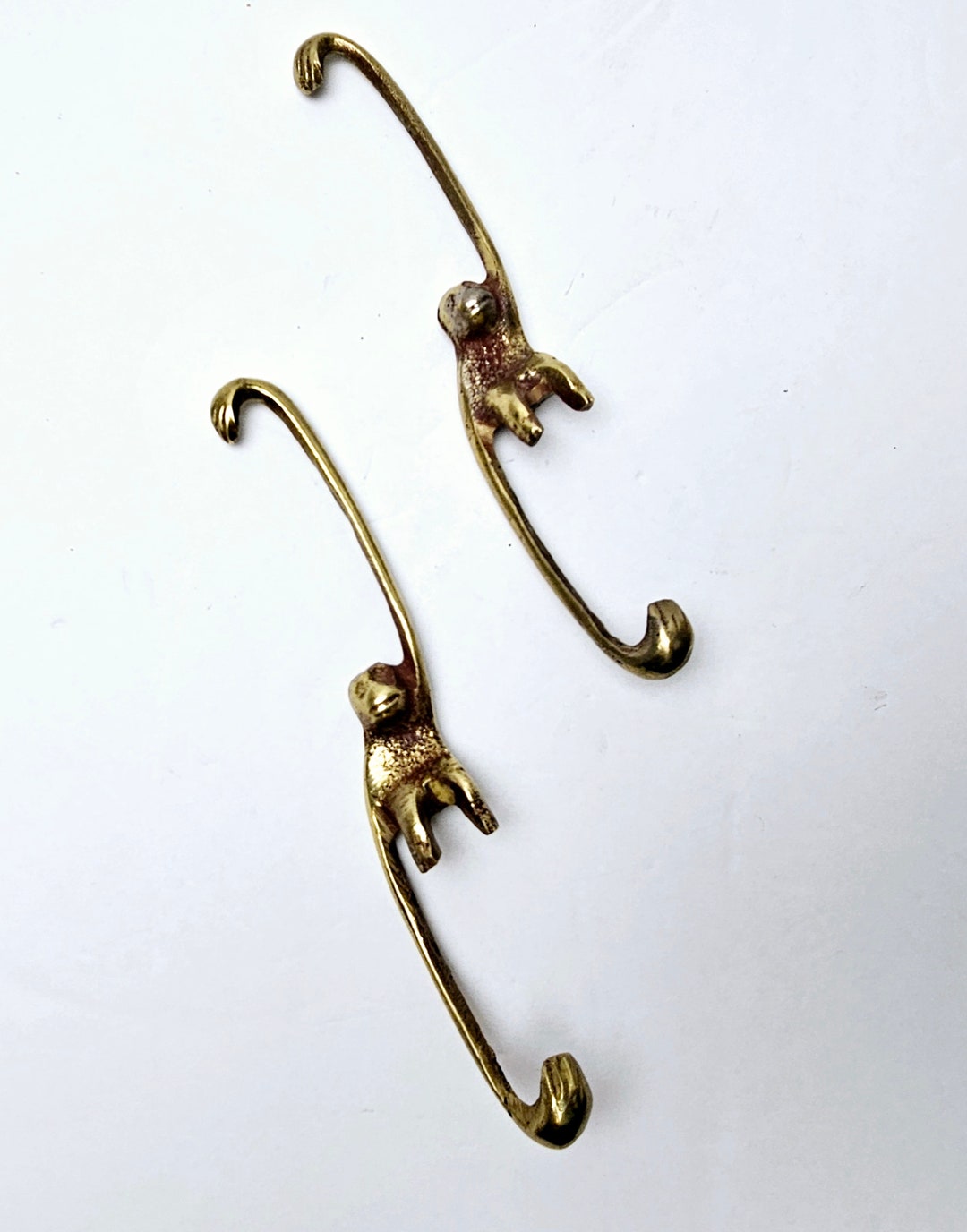 Vintage Mid-century Brass-monkey Hook Wardrobe Hooks by Walter Bosse 1 ...