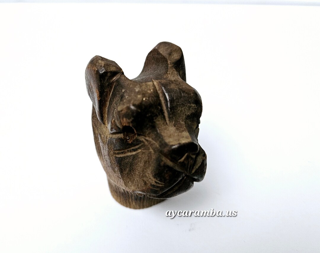 Vintage Primitive Handcarved Wood Dog Head Walking Stick Topper - Etsy