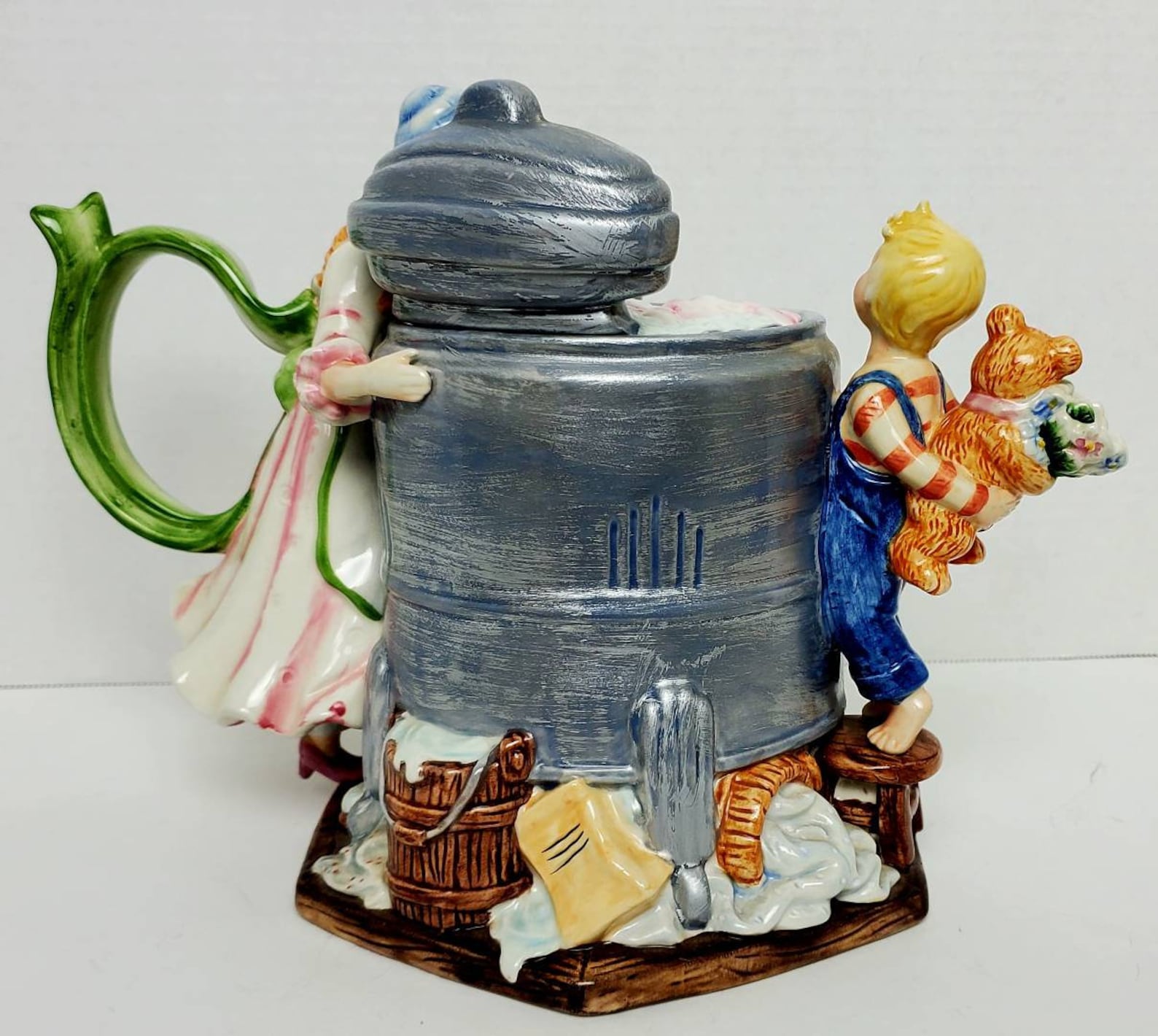 Vintage Ceramic Laundry Day Teapot: Mother and Child Washing Machine - Etsy