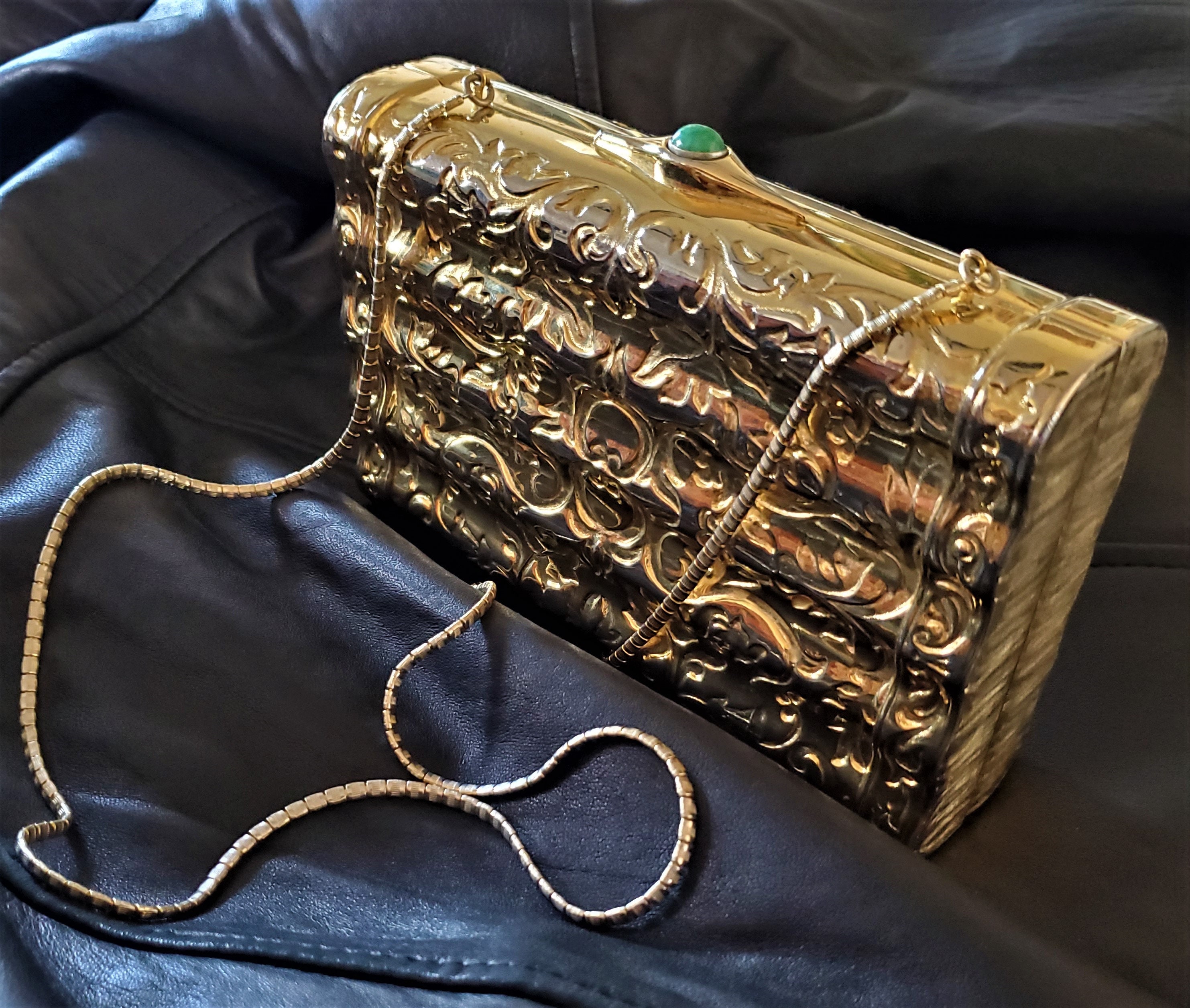 Judith Lieber New York Gold Metal Jewel Box Signed Evening - Etsy