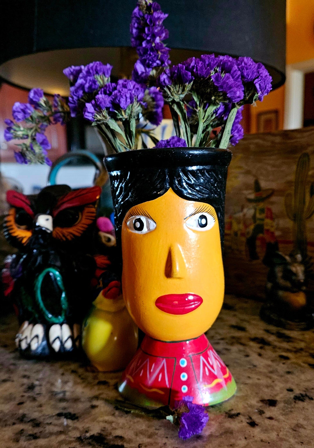 Vintage Guatemalan Face Vases: Hand-painted Huipil Home Decor, Set of 3 ...
