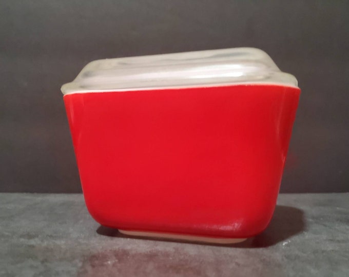 Vintage Red Pyrex Refrigerator Dish With Glass Lid - Etsy