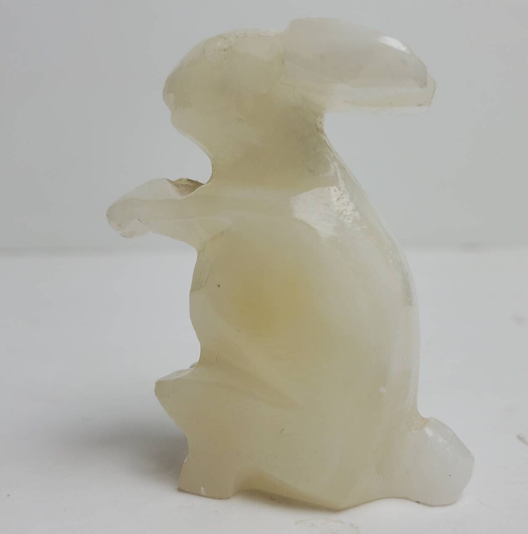 Vintage Hand Carved White Onyx Standing Bunny Rabbit - Etsy