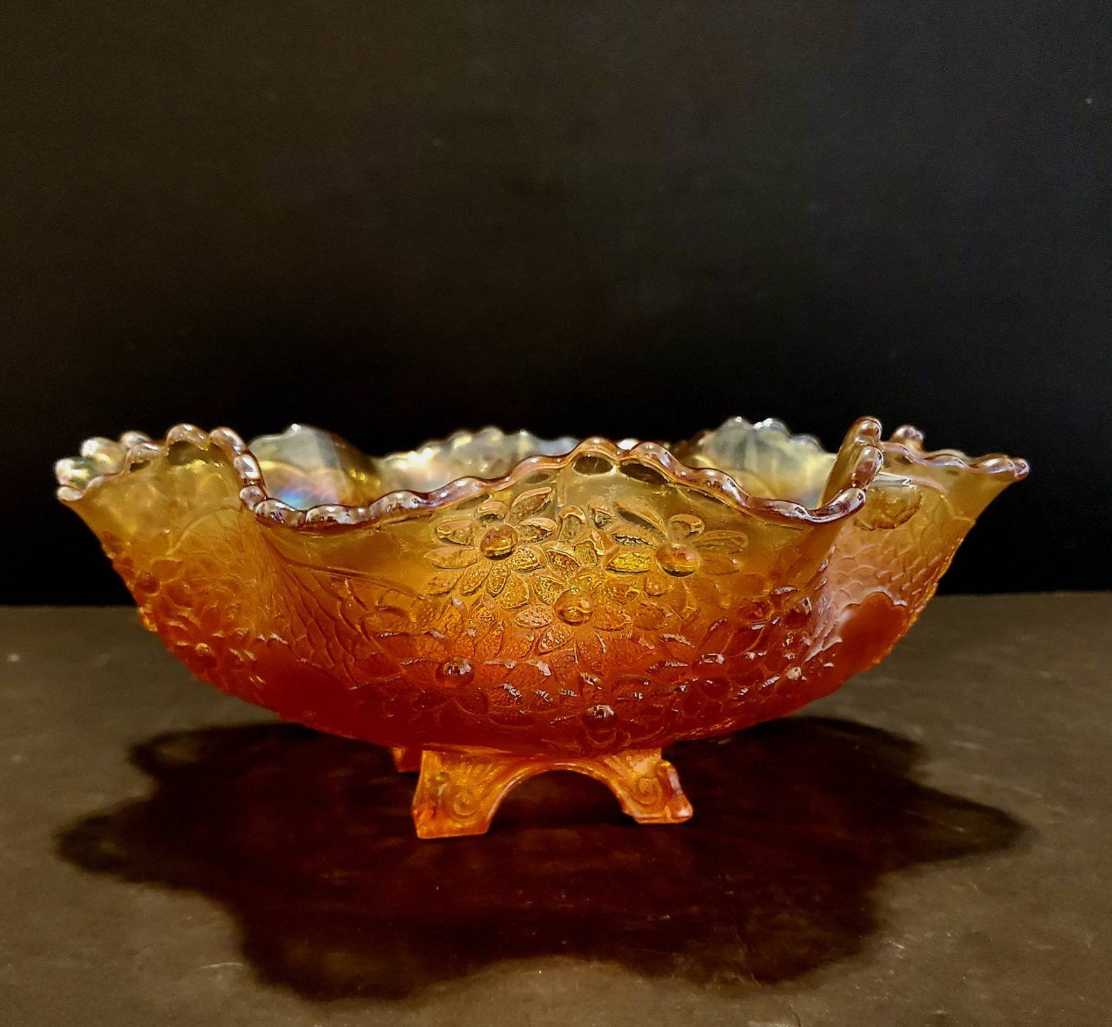 Antique Fenton Orange Tree Golden Marigold Carnival Art Glass - Etsy