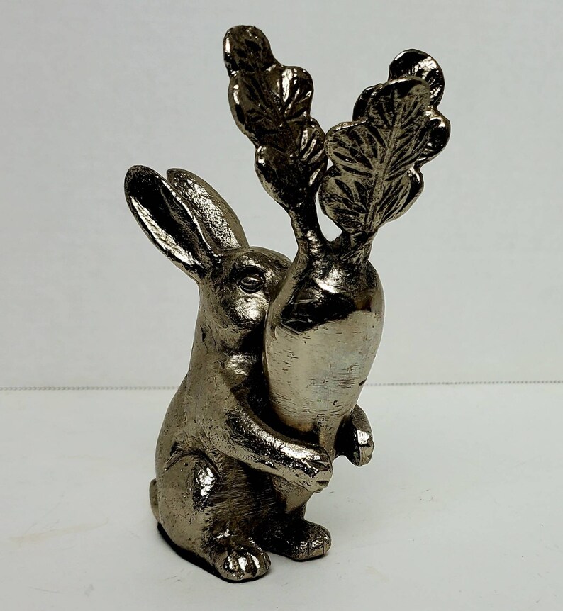 Vintage Silver Pewter Bunny Rabbit With Carrot - Etsy