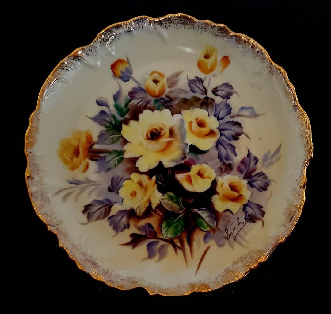 Vintage Hand-painted Ucagco Japan Decorative Ceramic Floral Wall Plate ...