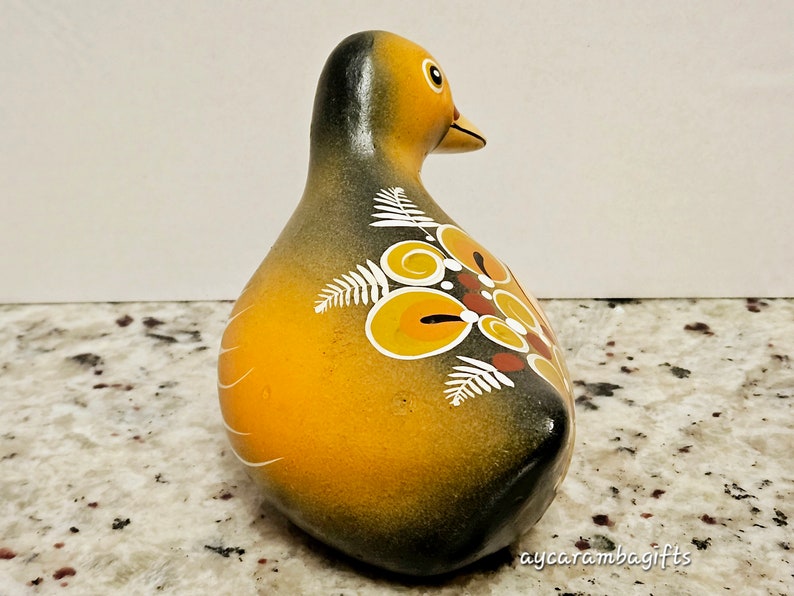 Vintage Hand Painted Mexican Folk-art Pottery Duck Signed Regin Mexico ...
