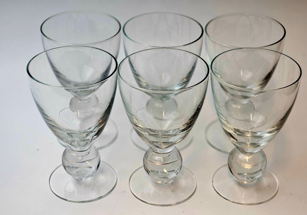 Vintage Seneca "oxford" Round Ball Stem Wine Goblets Set of 6 Goblets ...