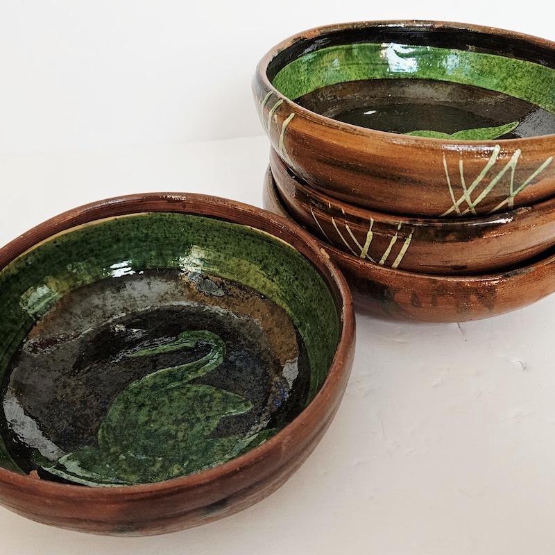 Spanish Pottery Bowls Green - Etsy UK