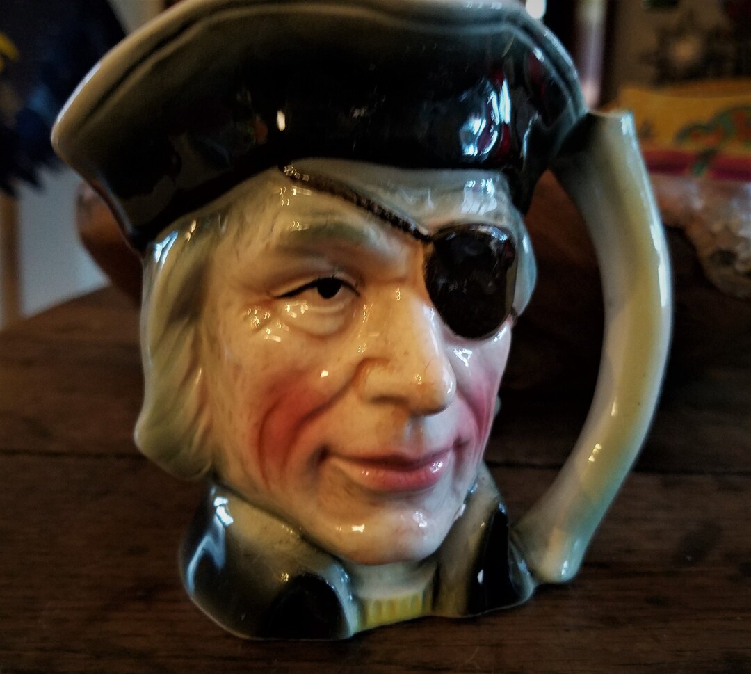 Mid Century Vintage Toby Jug Pirate Eye Patch Miniature Creamer Pitcher ...