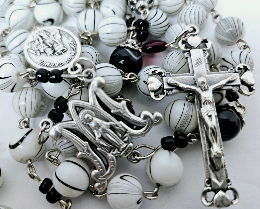 Handmade Catholic Rosary Necklace Holy Mary Mother of God Center, Our ...