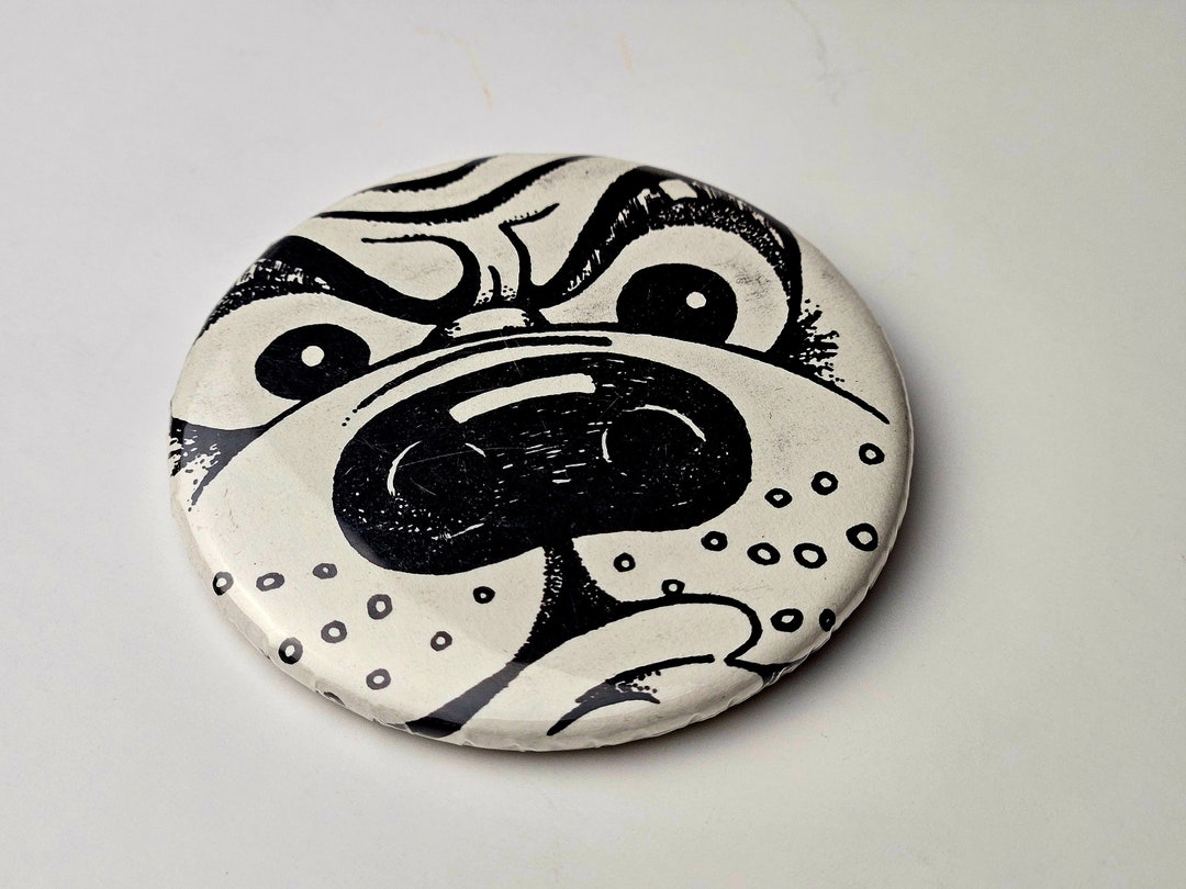 Vintage Peg Leg Pete the Bulldog Button Pin Angry Dog Pin Bulldog Pin ...