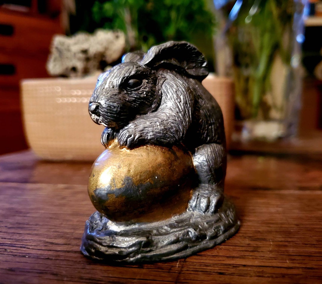 Vintage Signed and Numbered M A Ricker RB Pewter "harvey the Bunny With ...
