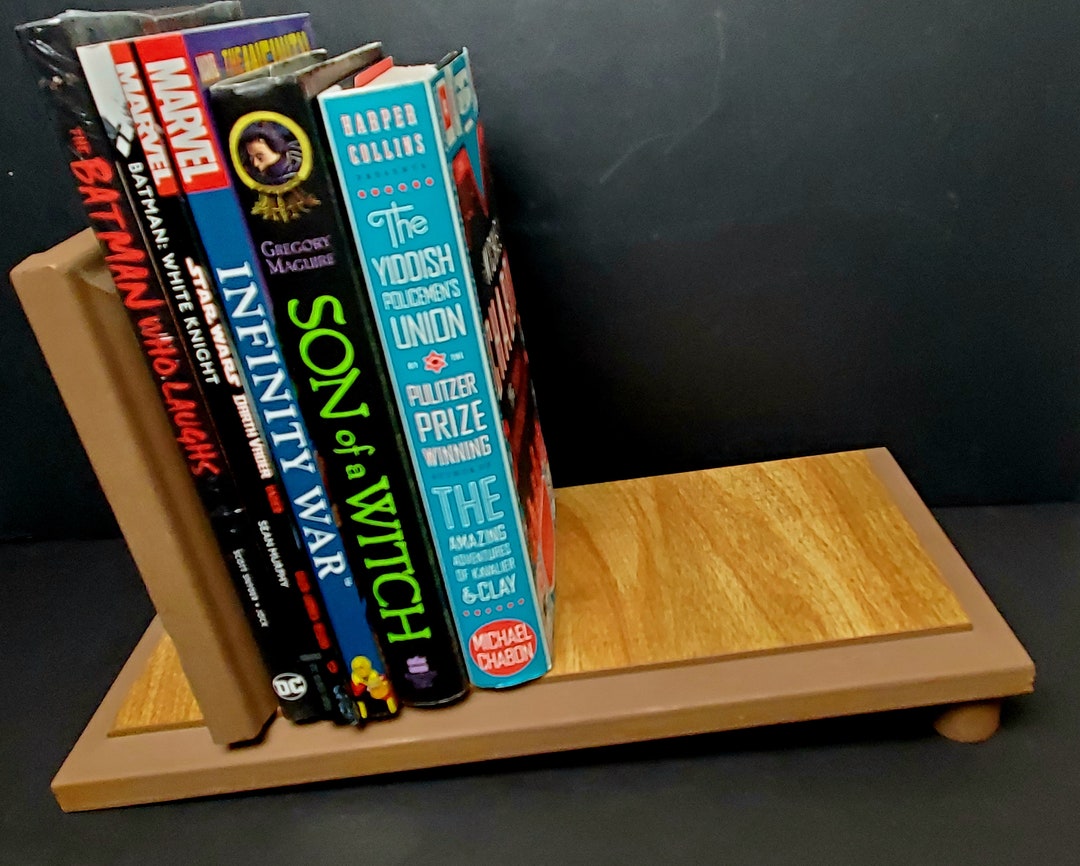Vintage Angled Wooden Book Stand Easel Natural Wood Bookend Slant ...