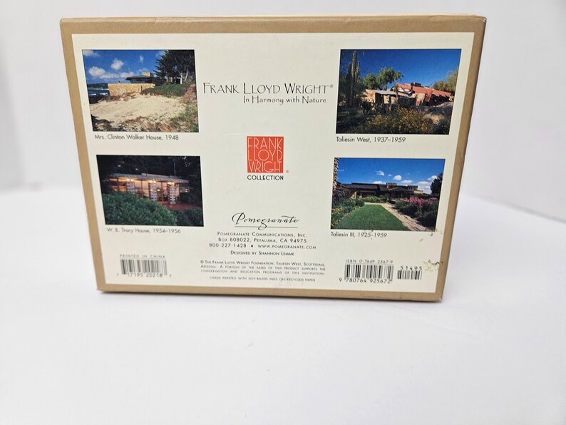 Frank Lloyd Wright Notecards: Harmony in Nature, Architect Gift - Etsy