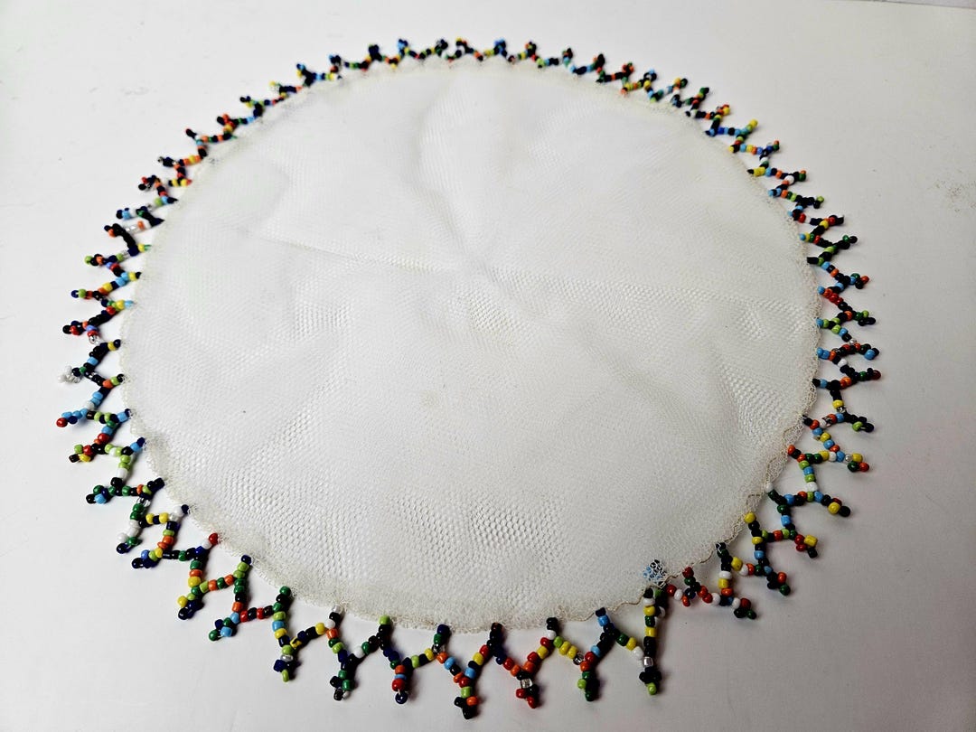 Vintage African Beaded Coasters Set of 5 With Beaded Net Cover - Etsy