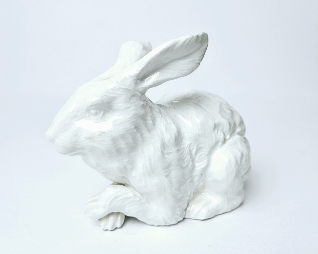 Mid Century Vintage White Ceramic Bunny Rabbit Decorative Figurine ...