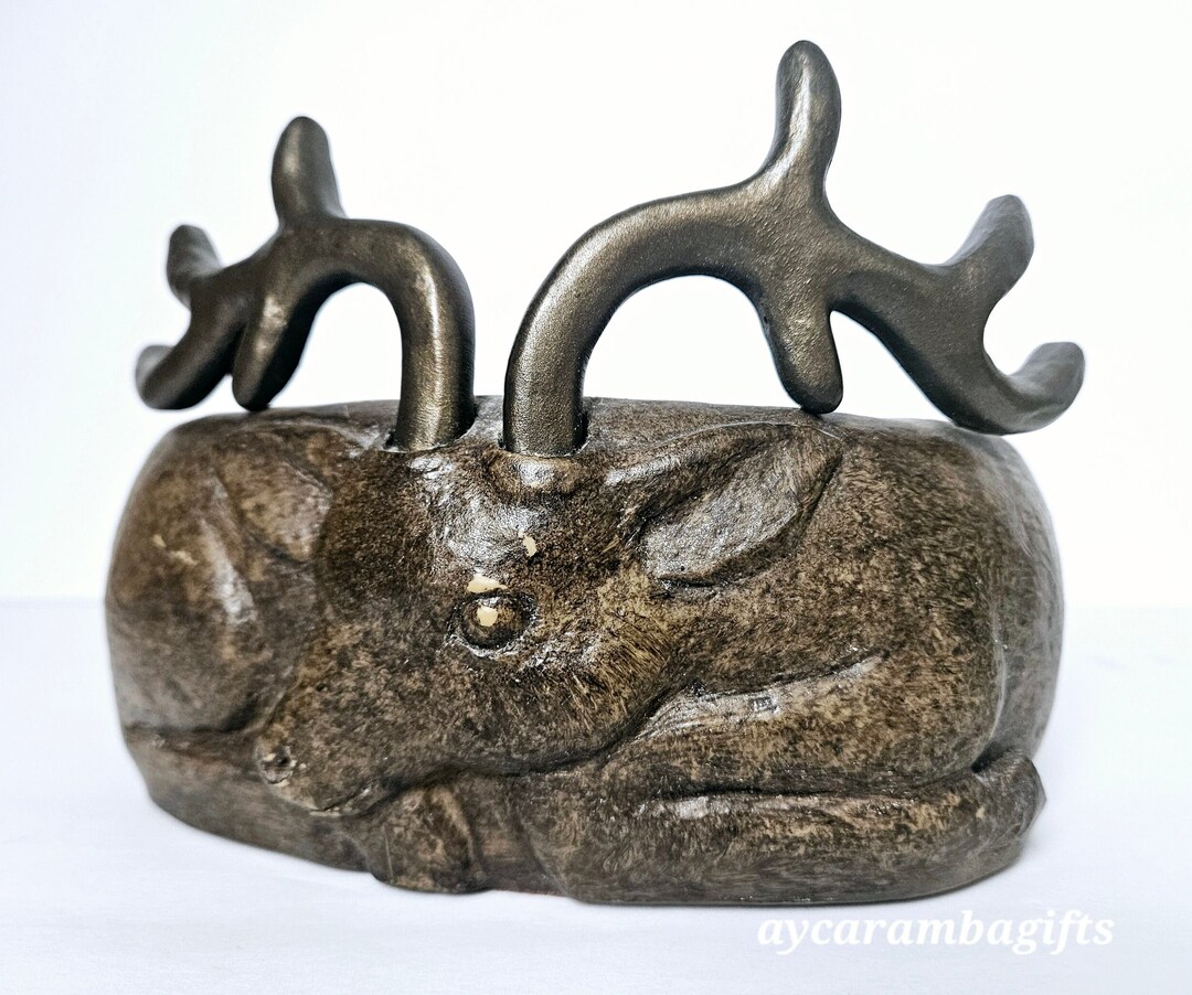 Vintage Stoneware Stag Bowl: Mid-century Modern Rustic Planter - Etsy