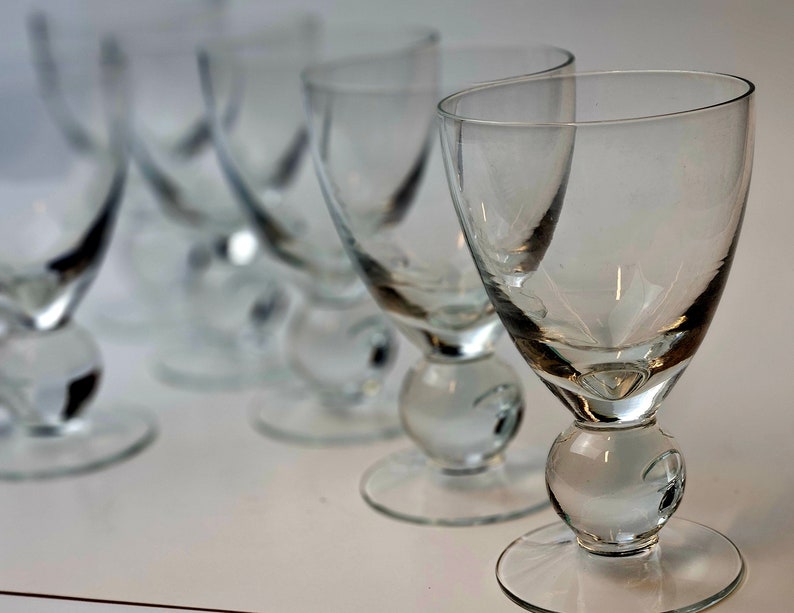 Vintage Seneca "oxford" Round Ball Stem Wine Goblets Set of 6 Goblets ...