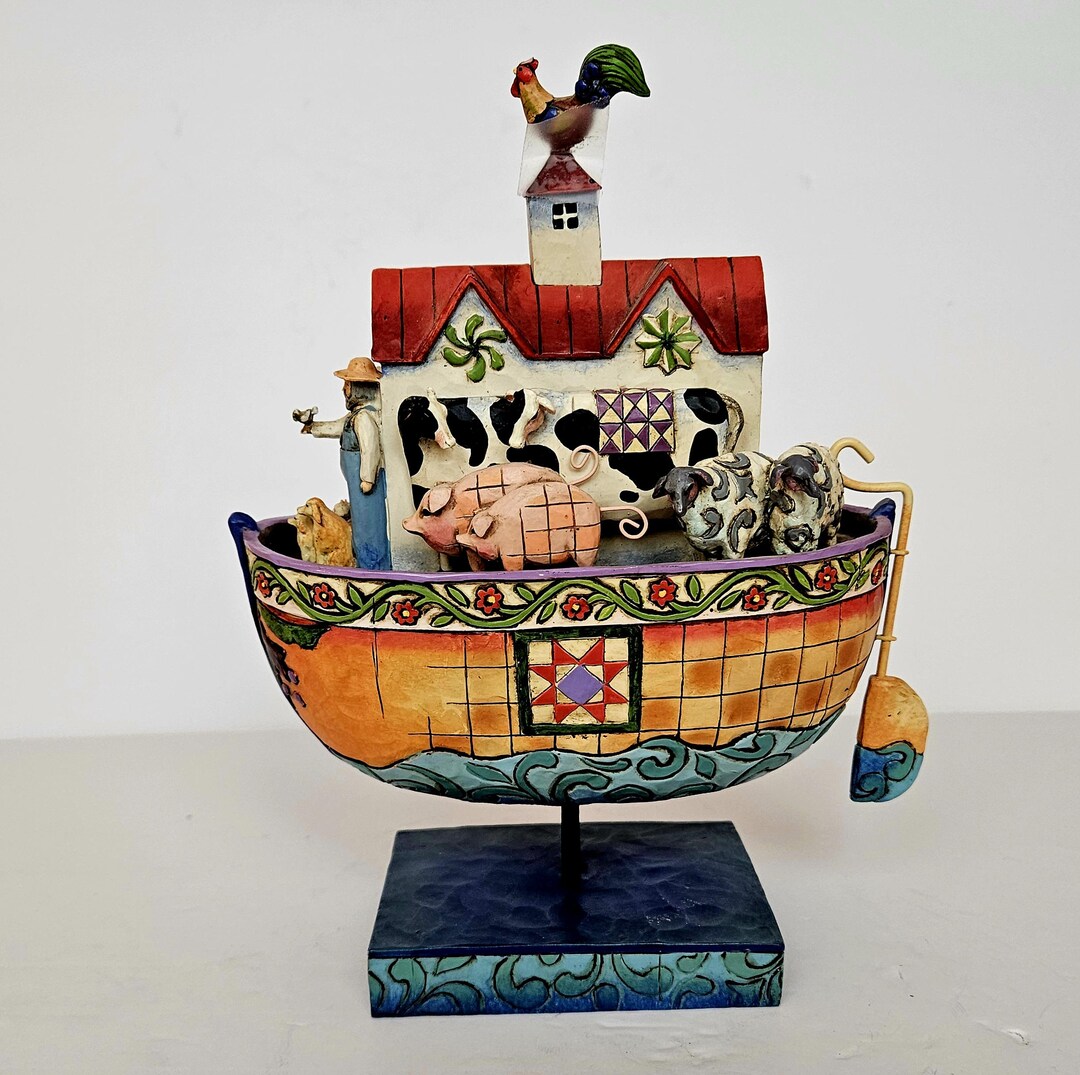Jim Shore Noah's Ark Figurine – Heartwood Creek Folk Art, Two by Two - Etsy