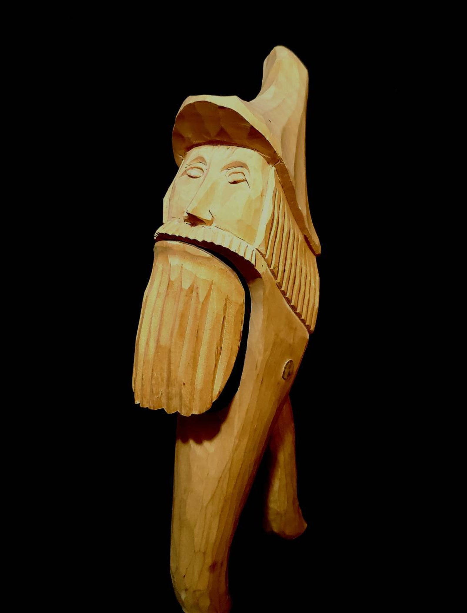 Primitive Handcarved Wood Wizard Nutcracker C1900 - 1940s German Folk ...