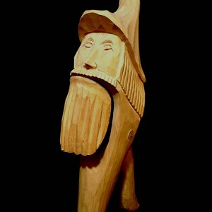 Primitive Handcarved Wood Wizard Nutcracker C1900 - 1940s German Folk ...