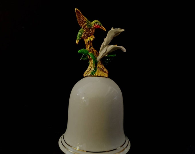 Vintage Porcelain Bell With Hummingbird on White Lily - Etsy