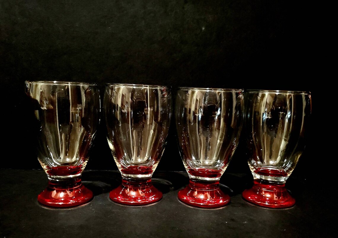 Vintage Libbey Ruby Red Footed Pilsner Glass S4 | Etsy