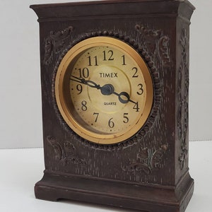 Vintage Chalkware Timex Desk Mantle Clock - Etsy