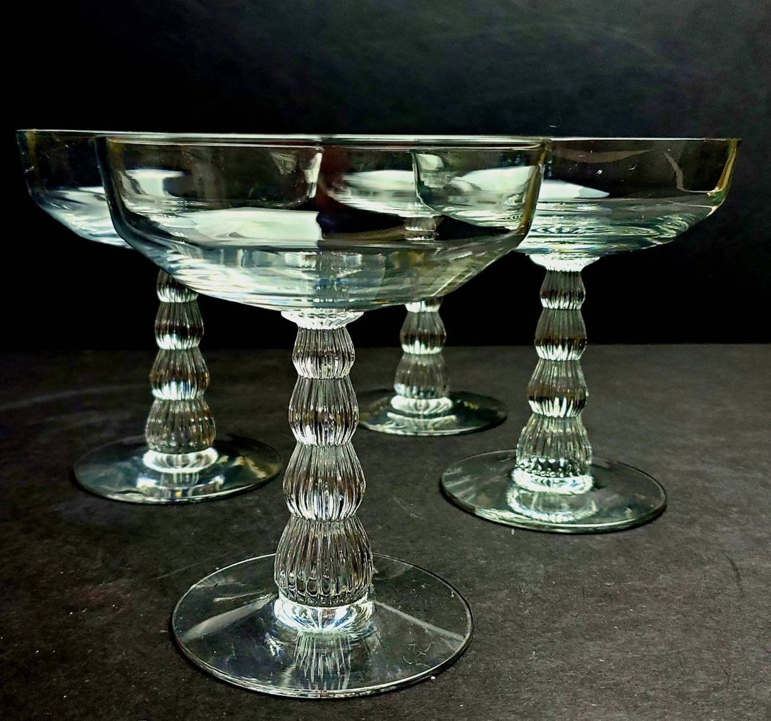 Vintage Mid Century Modern Crystal Stemware cascade Tiffin Franciscan ...