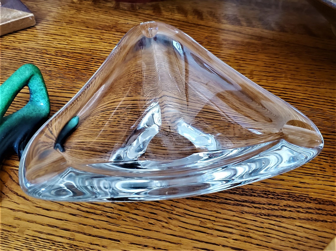 Daum France Crystal Abstract Ashtray | Etsy