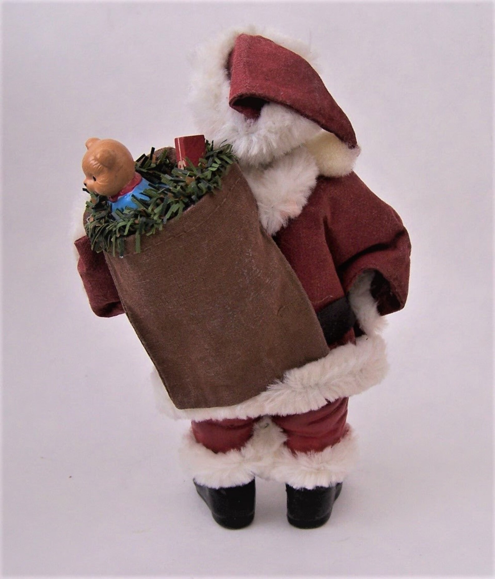 Vintage Santa Claus With Candy Cane and Bag Full of Toys - Etsy