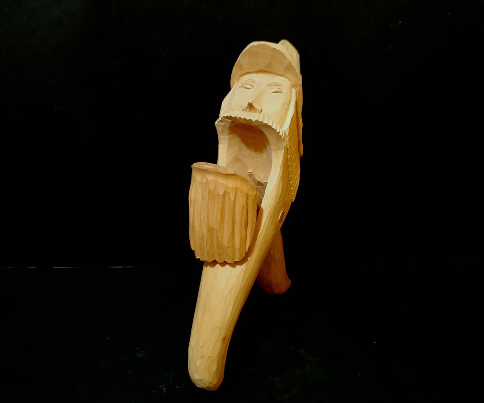 Primitive Handcarved Wood Wizard Nutcracker C1900 - 1940s German Folk ...