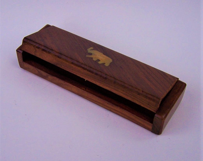 Brass Inlaid Elephant Solid Wood Jewelry/stash Box - Etsy