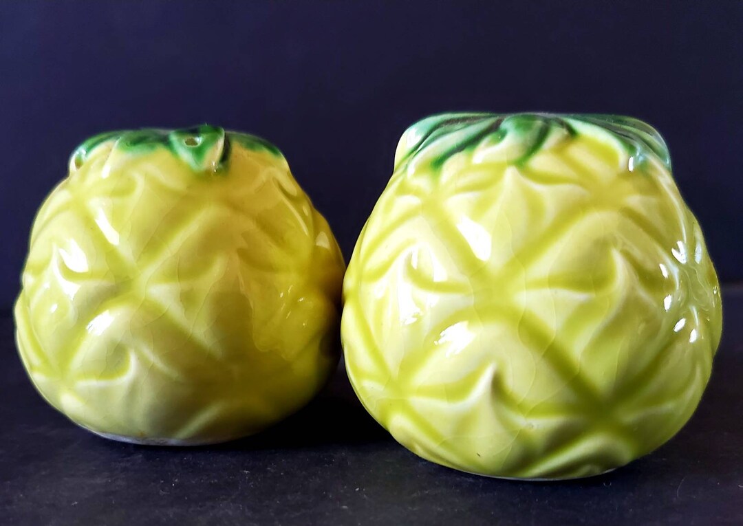 Vintage Ceramic Roly Poly Pineapple Salt and Pepper Shakers - Etsy