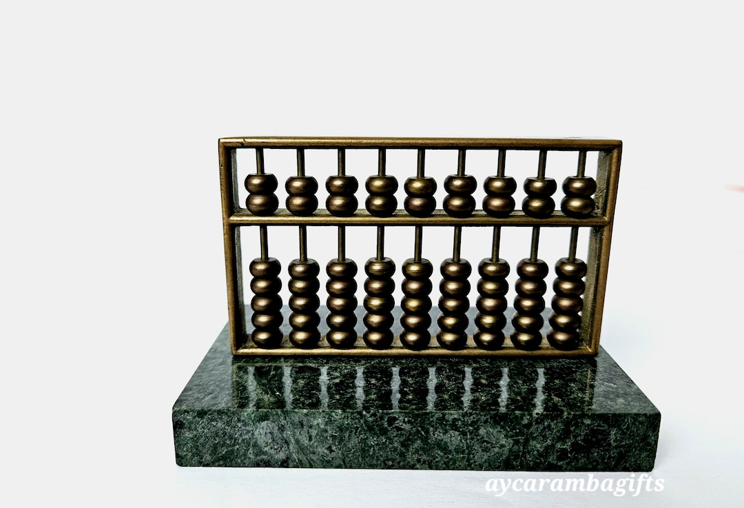 Antique Miniature Brass Abacus With Green Jade Platform Base - Etsy