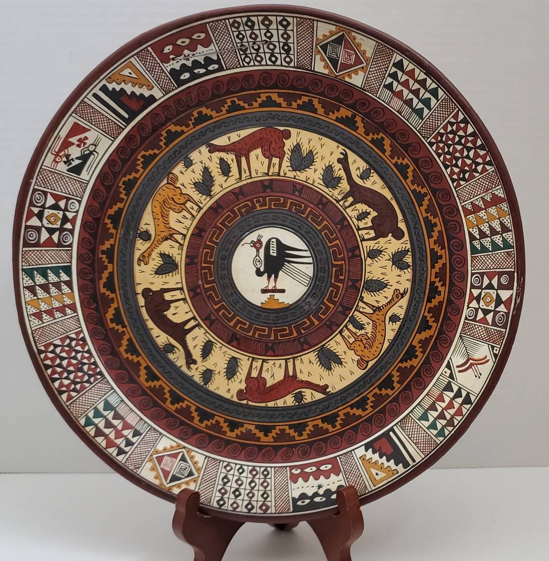 Vintage Inca Cusco Peru Handcrafted, Hand Painted Terracotta Pottery ...