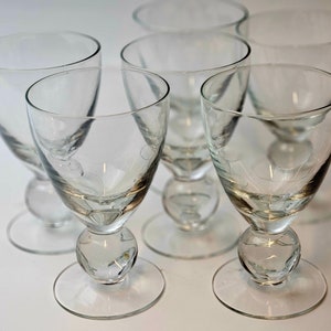 Vintage Seneca "oxford" Round Ball Stem Wine Goblets Set of 6 Goblets ...