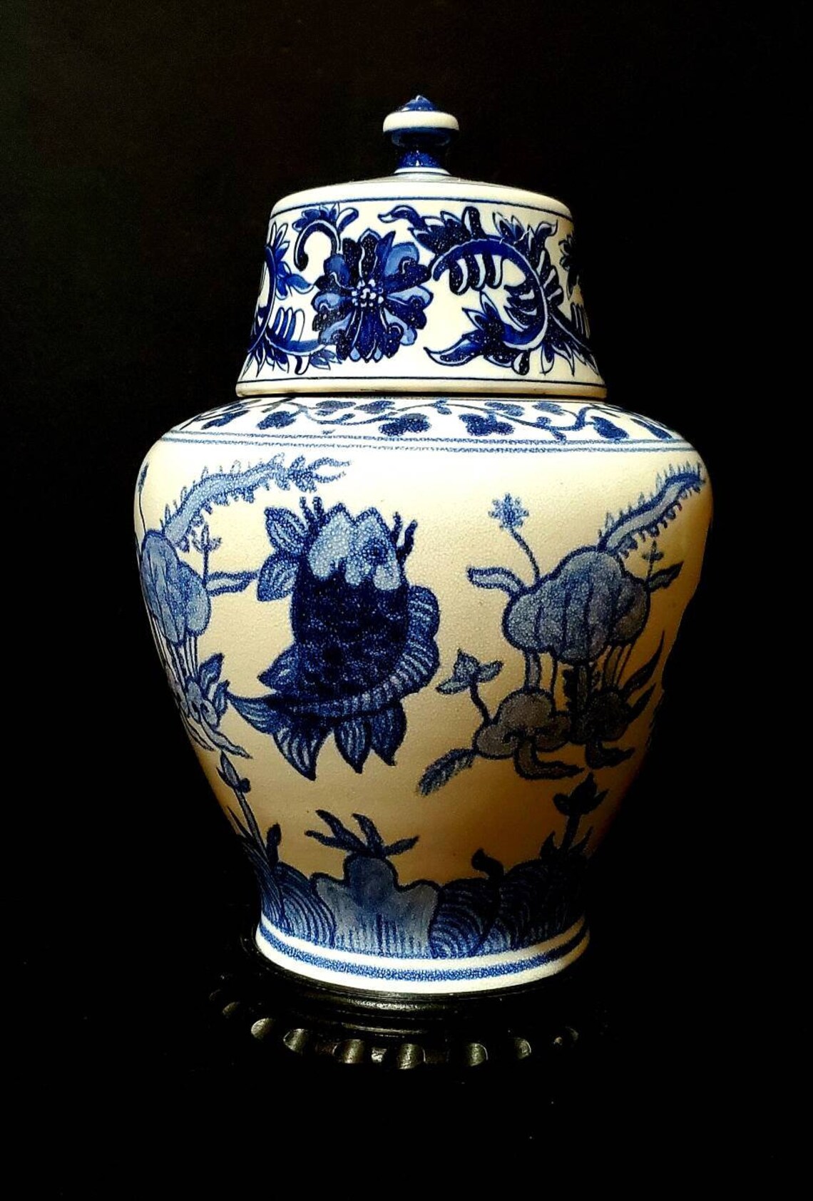 Vintage Chinese Blue and White Hand Painted Koi Fish Facing up | Etsy