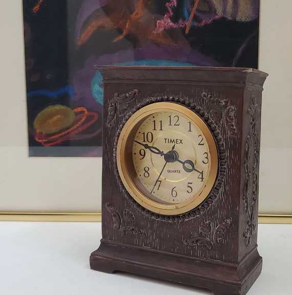 Vintage Chalkware Timex Desk Mantle Clock - Etsy