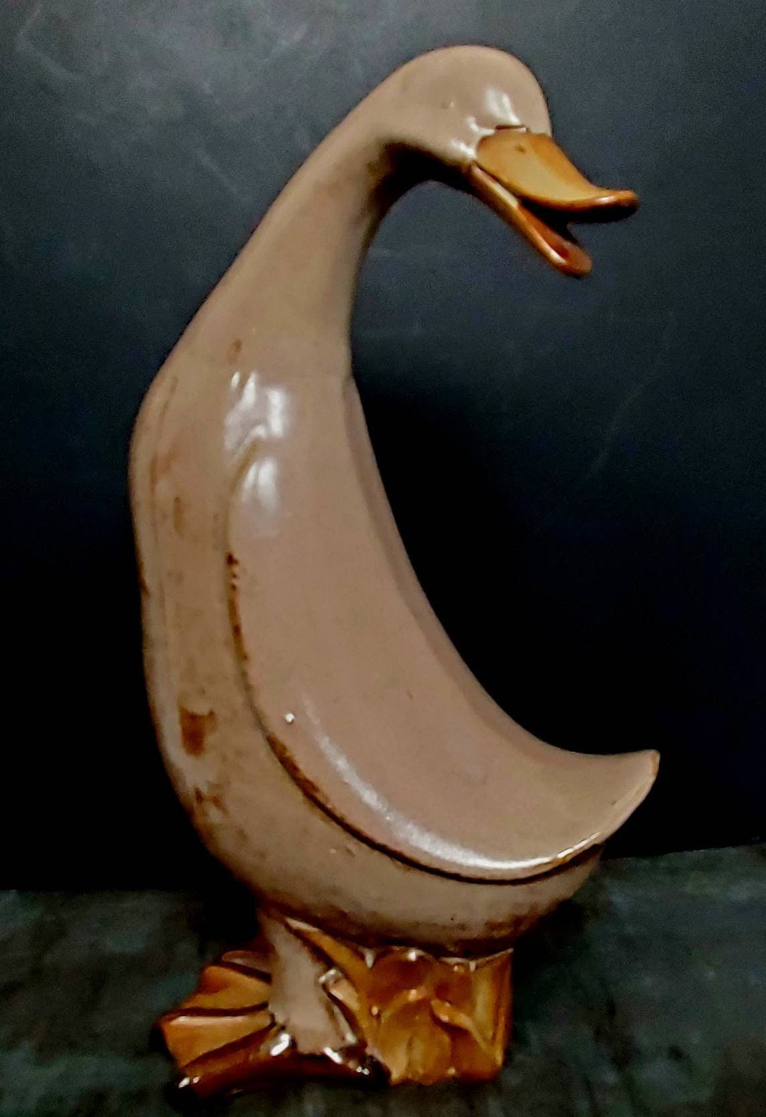 Large Vintage Antique Porcelain Duck Figurine - Etsy