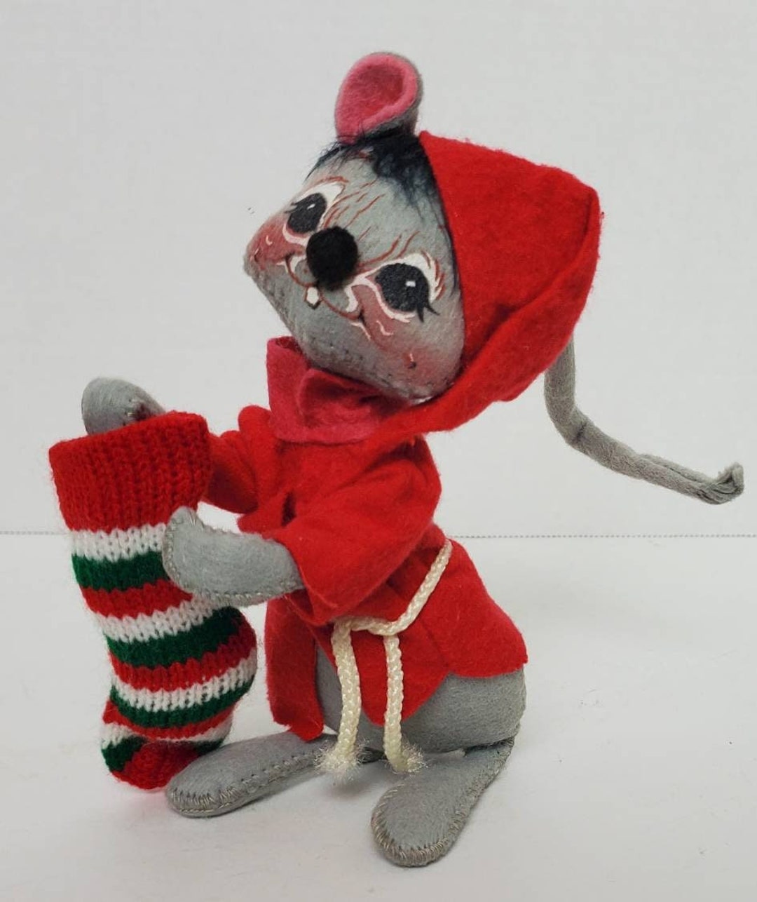 Vintage Mid Century Annalee Mobilitee Christmas Mouse in Red Nightcap ...