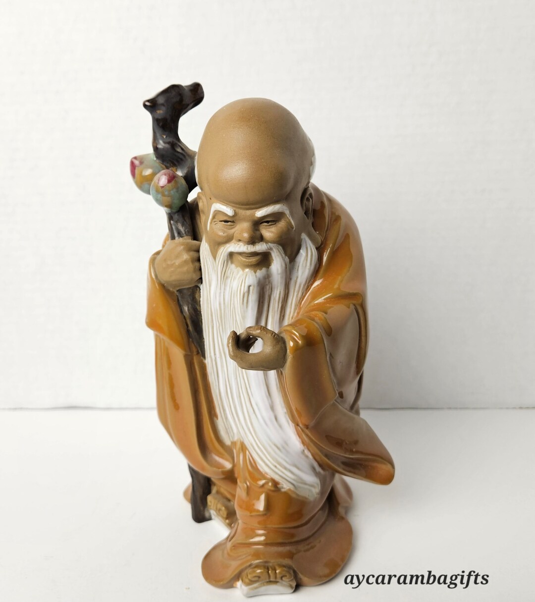 Vintage Wanjiang Wucai Porcelain Shouxing Statue: God of Longevity - Etsy