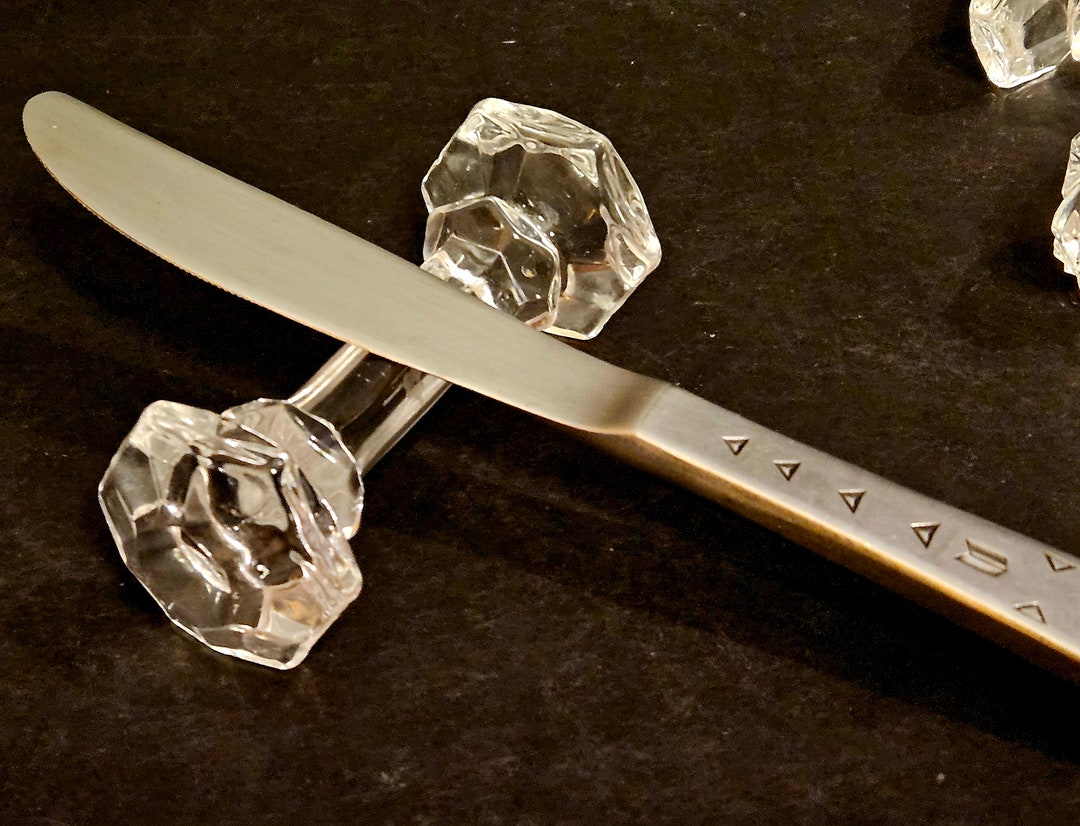 Vintage Antique French Faceted Cut Glass Knife/spoon Rest - Mixed Lot ...