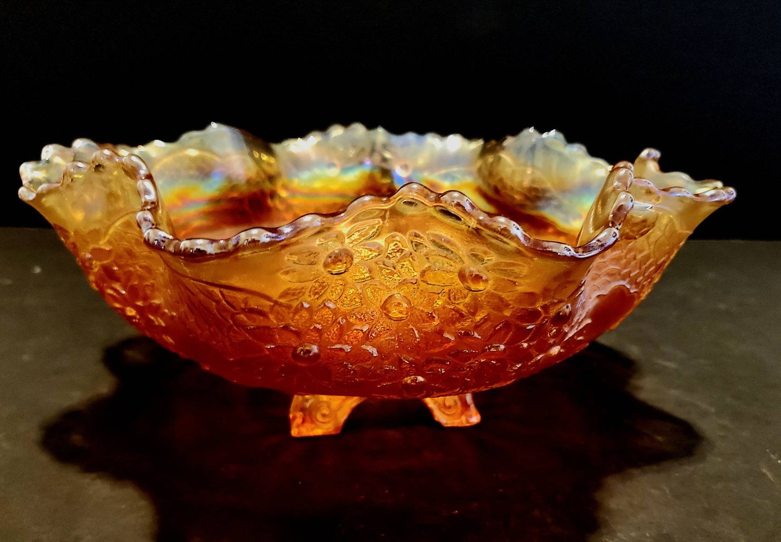 Antique Fenton Orange Tree Golden Marigold Carnival Art Glass - Etsy