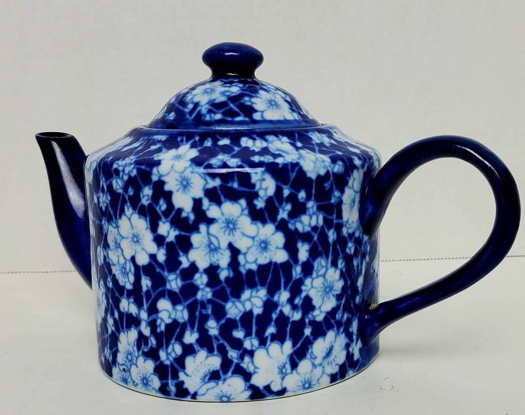 Vintage Victoria Ware Ironstone Blue and White Floral Chintz Blue Flow ...