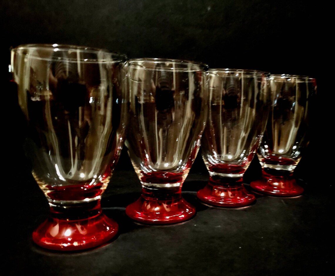 Vintage Libbey Ruby Red Footed Pilsner Glass S4 - Etsy